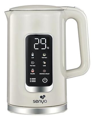Senya Bouilloire Electrique 1.7L | Grand Ecran Numérique | 5 programmes de Température Automatique et Réglable | Fonction Garder au Chaud | Socle 360° et Po