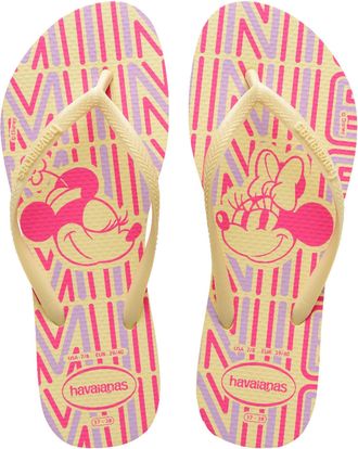 Havaianas Slim Disney Stylish, bequeme, leichte und stilvolle Badelatschen, Disney-Designs, schmale Riemen und rutschfeste Sohle, Damen, Buttercream, 35/36 EU