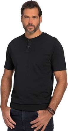 JP1880 Henley, Coupe Ventrale, Demi-Manches, col Rond T-Shirts, Noir, 3XL Homme