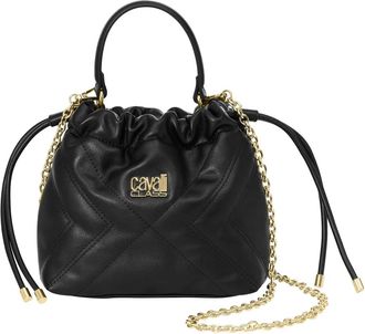 Cavalli Femme, Sacs, Noir, Taille: ONE Size Sac seau matelass&eacute; &agrave; cordon de serrage