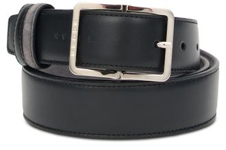 Hogan Mens Leather Belt Black Calfskin