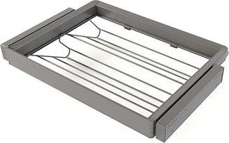 Emuca Kit tiroir &agrave; chaussures et rack ajustable Quartz pour armoires, glissi&egrave;res extension totale et &agrave; fermeture douce, Module 70cm, Finition Titane