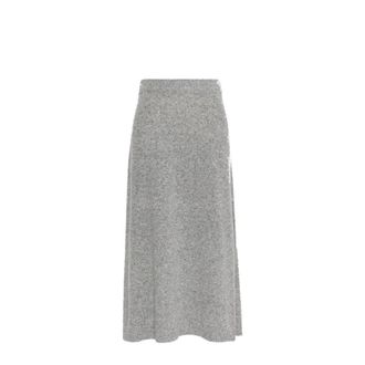 Max Mara Jupe Midi Coupe A - Femme - Jupes - Gris - Taille: 36 FR