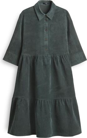 OPUS Damen Minikleid | WISPA Volantkleid aus Feincord deep Pine, 44