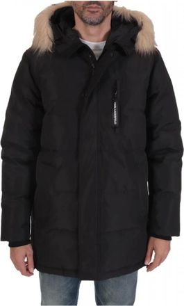 Karl Lagerfeld Homme, Manteaux, Noir, Taille: 4XL Logo Parka Jacket