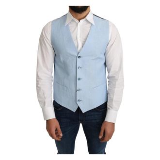 Dolce & Gabbana Viskose Stretch Formelle Sakko-Weste - - Suits - Herren - Blau - M