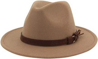 Generic Chapeau large pour homme et femme avec boucle de ceinture r&eacute;glable Outback Chapeaux dhiver pour hommes, jaune, taille unique
