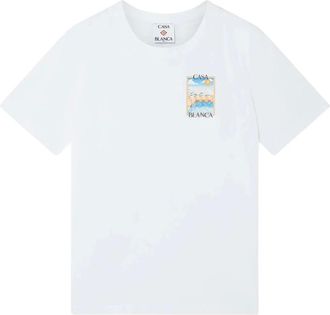 Casablanca T-shirt Piscine Surr&eacute;aliste - Homme - Tops - Blanc - Taille: M