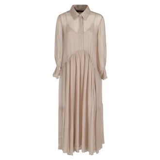 Seventy Femme, Robes, Beige, Taille: 38 FR Longue robe &agrave; volants