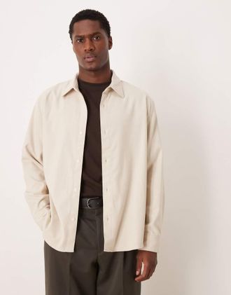 Abercrombie & Fitch Chemise d&eacute;contract&eacute;e douce - Cr&egrave;me-Blanc