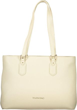Mario Valentino Mario Valentino Beige Polyurethan Damen Schultertasche mit Innenfach