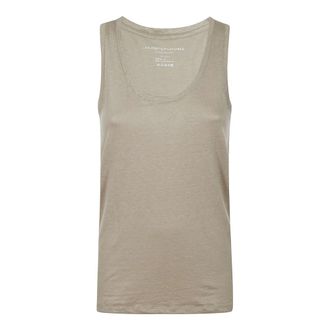 Majestic Filatures Femme, Tops, Beige, Taille: 42 FR Débardeur en lin pour une élégance naturelle