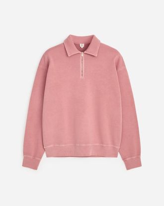 Arket Sweatshirt Mit Halbem Rei&szlig;verschluss -Rosa