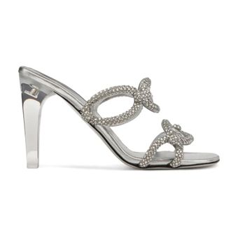 Valentino Kristallverzierte Pantoletten - - Shoes - Damen - Grau - 37 1/2 EU