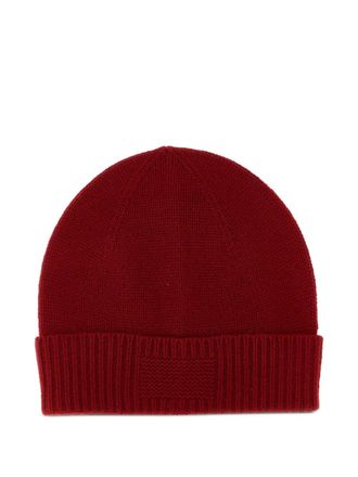 Guest In Residence Beanie aus Kaschmir mit gerippten B&uuml;ndchen - Rot