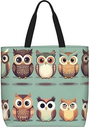 Generic Hiboux De Dessin Anim&eacute; Mignons Sac A Main Femmes L&eacute;ger Sacs De Courses Pliable Sac Fourre-Tout Pour Voyage Travail Gym