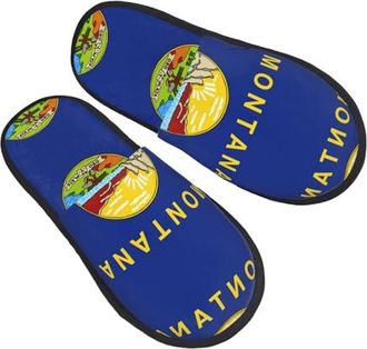 Generic Drapeau De L&Eacute;tat Du Montana Homme Femme Slippers Chaud Chaussons Antid&eacute;rapantes Pantoufles Pour Ext&eacute;rieur Maison Automne M