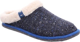 Rohde Damen Hausschuh Pantoffel Warmfutter Lederfußbett Lucca-D 6828, Größe:37 EU, Farbe:Blau