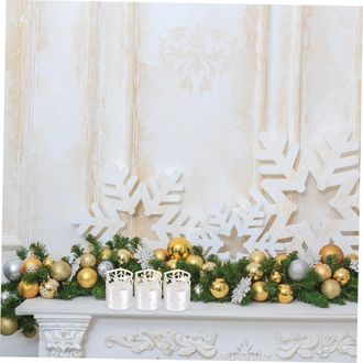 Cabilock 50stücke Weihnachts Schneeflocken Papier Lampenschirm Hohl Design Für Teelicht Kerzen Stimmungsvolle Deko DIY Basteln Weihnachtsbaum Party Tischdeko S