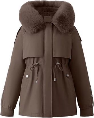 Generic Vestes épaisses doublées en polaire pour femme, vêtements dextérieur chauds à capuche avec fermeture éclair intégrale, manteaux dhiver pour femmes, gr