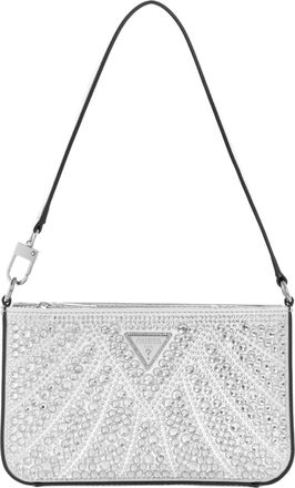 Guess Beauvoir Mini Top Zip Shoulder Bag Silver