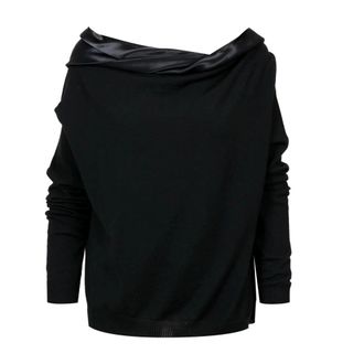 Alberta Ferretti Femme, Pulls, Noir, Taille: 40 FR Pull asym&eacute;trique