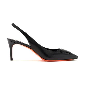 Santoni Elegant Slingback Pumps - - Shoes - Damen - Schwarzk - 41 EU