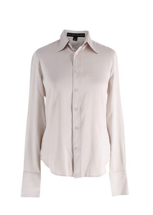 Ralph Lauren Collection Grey Silk Blend Shirt Size XXS