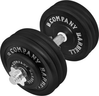 Bad Company Guss Kurzhantel-Set 35Kg (1 x Kurzhantelstange 40cm, 2x1,25 und 6x5Kg Hantelscheiben) Hantelset Hanteln Gewichte