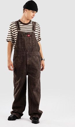 Dickies Loose Denim Bib Jeans dark brown
