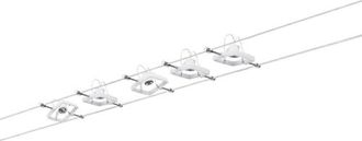 Paulmann 94134 Seilsystem Mac II Seilleuchte 5 Spots mit Spannseil und Trafo ohne Leuchtmittel max. 10W GU5, 3 Lampen frei w&auml;hlbar, Wei&szlig;, 5er-Set