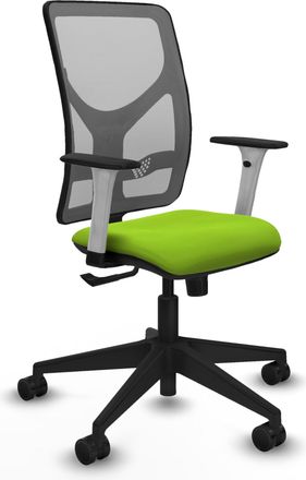 Piqueras y Crespo Telearbeitsessel mit wei&szlig;en und schwarzen Armlehnen, h&ouml;henverstellbare Lendenwirbelst&uuml;tze, ausgestattet mit 3 Positionen und Schneideschaum, Grau/Pist