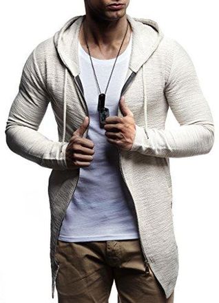 LEIF NELSON pour des Hommes Oversize Veste Pull à Capuche Pullover Hoodie Oversize Sweat avec Capuche Hoody LN6301 S-XXL; Taille XXL,Gris