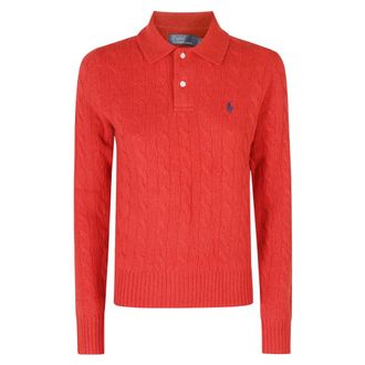 Polo Ralph Lauren Woll-Poloshirt - - Tops - Damen - Rot - L