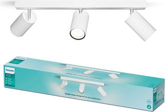 Philips Idris LED 3er Spotleuchte, ideal geeignet f&uuml;r das Badezimmer, GU10 Lampe nicht enthalten, Wei&szlig;, IP44, wasserfest