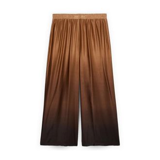 Fiorella Rubino Femme, Pantalons, Brun, Taille: 38 FR Pantalon palazzo en satin d&eacute;grad&eacute;