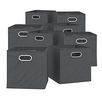 Vicco Boîte pliante, Anthracite, 30 x 30 cm Jeu de 8 pièces