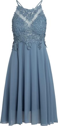 Apart Fashion Cocktailkleid aus Chiffon, Mesh und Spitze, hellblau, M