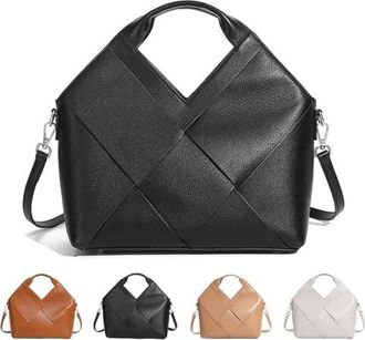 Generic Sacs &agrave; bandouli&egrave;re tiss&eacute;s, sac &agrave; main &agrave; bandouli&egrave;re &eacute;l&eacute;gant, sac fourre-tout en cuir v&eacute;g&eacute;talien, pochette triangulaire tress&eacute;e, cadeau de voyage et de