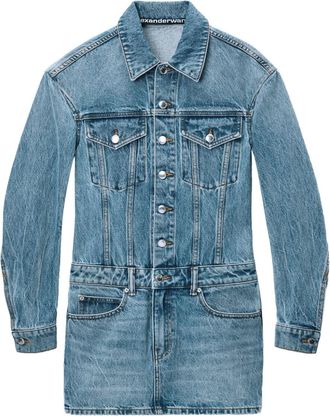 Alexander Wang Minikleid mit &uuml;berschnittenen Schultern - Blau