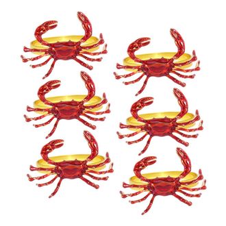 Cabilock 6St&uuml;cke Teiliges Krabbenf&ouml;rmige Serviettenringe aus Legierung Dekorative Serviettenhalter f&uuml;r Tischdekoration Elegant und Einfach f&uuml;r Hochzeiten und P