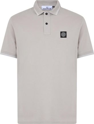 Stone Island Homme, Tops, Gris, Taille: S Polo en coton &agrave; manches courtes