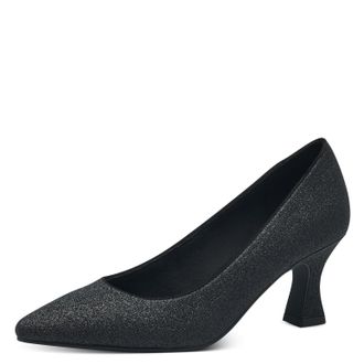 Marco Tozzi by Guido Maria Kretschmer Damen Pumps Kleiner Absatz Glitzer, Schwarz (Black Metallic), 37