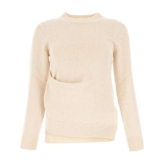 Jil Sander Elfenbeinfarbener Baumwollmischpullover - - Knitwear - Damen - Wei&szlig; - S