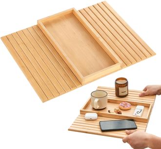 Generic sofa armlehne tisch | holz faltbar mit rutschfester unterlage | armlehne diplade tisch f&uuml;r sofa | f&uuml;r sessel wohnzimmer studentenzimmer schlafzimmer g