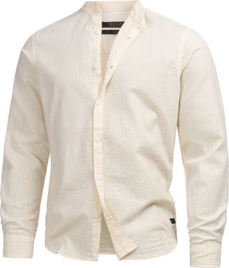 Indicode Herren INCari Sommer-Hemd gestreift aus Baumwolle | Herrenhemd f&uuml;r M&auml;nner Golden Haze, XXL