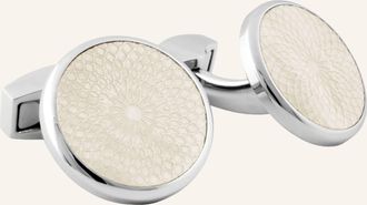 Tateossian Tateossian Manschettenkn&ouml;pfe Rotondo Guilloche weiss