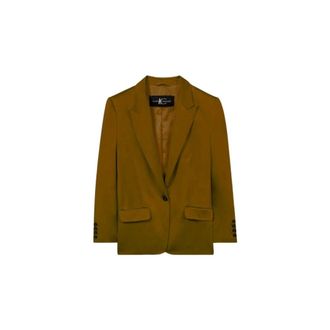 Luisa Cerano Brauner Miso Satin Blazer - - Jackets - Damen - Braun - XL