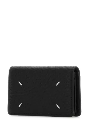 Maison Margiela Womens Black Leather Coin Purse T8013 Exterior: Calf Portafogli Wallet