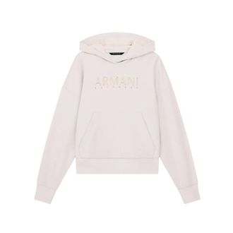 A|X Armani Exchange Femme, Sweatshirts et sweats &agrave; capuche, Blanc, Taille: 36 FR Repertoire Sweat &agrave; capuche